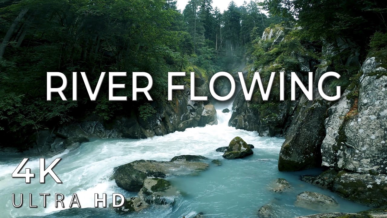 3 Hours of River Flowing in 4K - Water Sound to sleep, study, relax ...