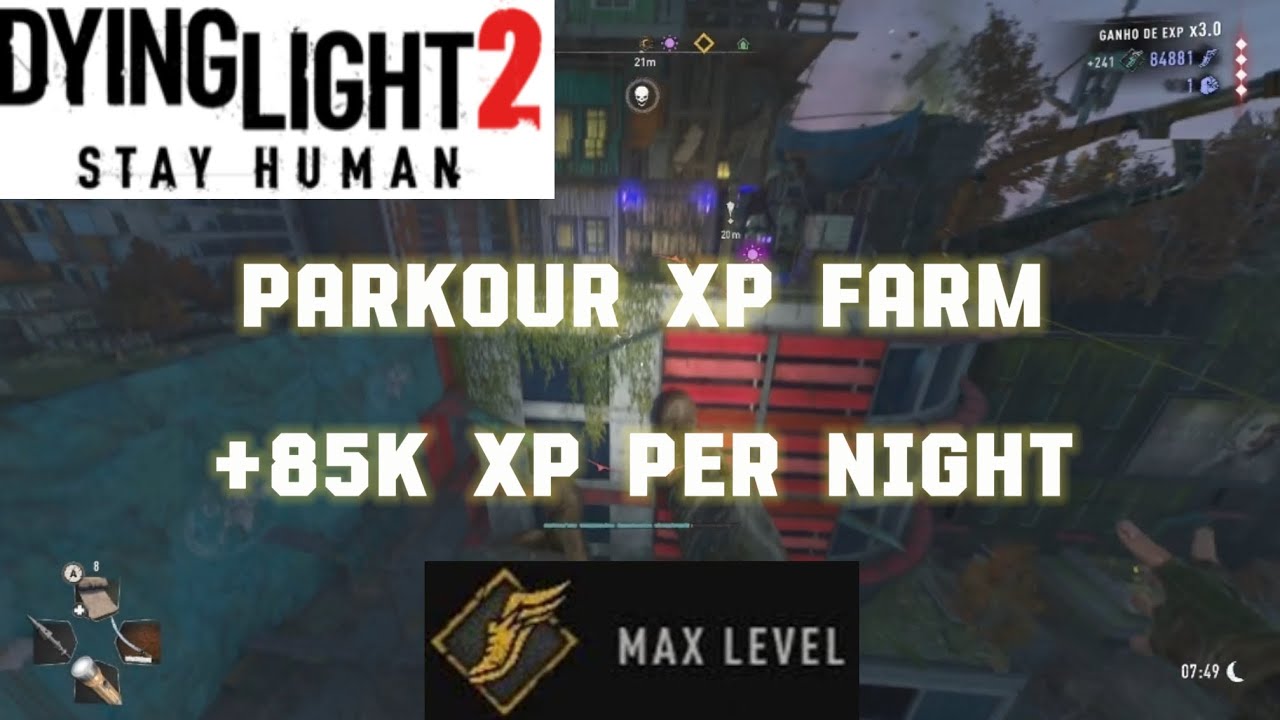 Dying Light 2 - PARKOUR XP FARM, +85K XP PER NIGHT (PARAGLIDER) - YouTube