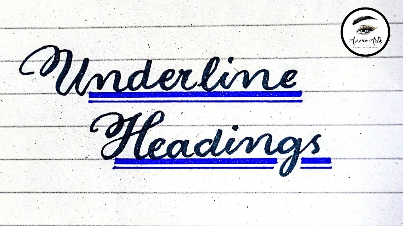 How to Underline cut marker Headings | By Azzan Arts - YouTube