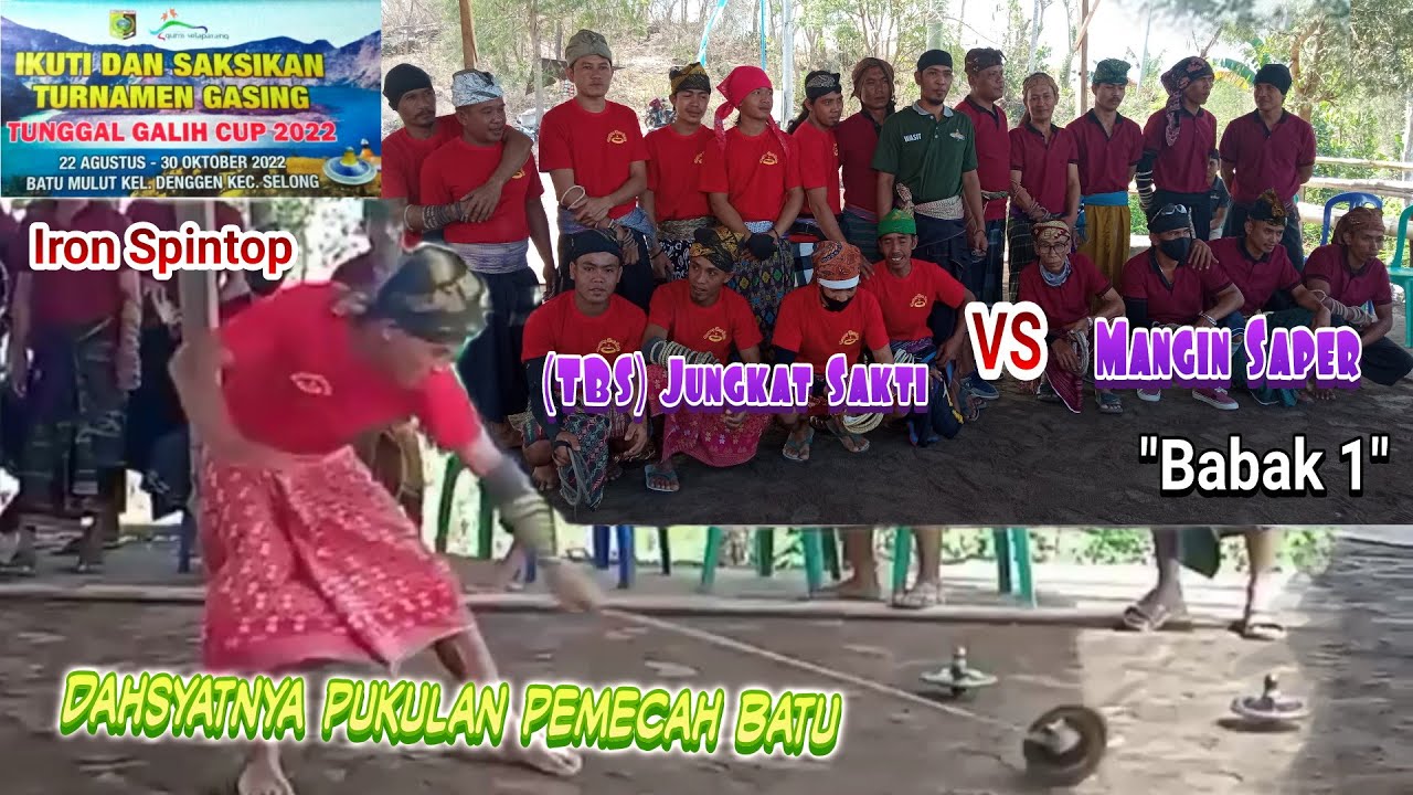 [BABAK 1] Pukulan Kapak, Jungkat Sakti (TBS) VS Mangin Saper | Gasing ...