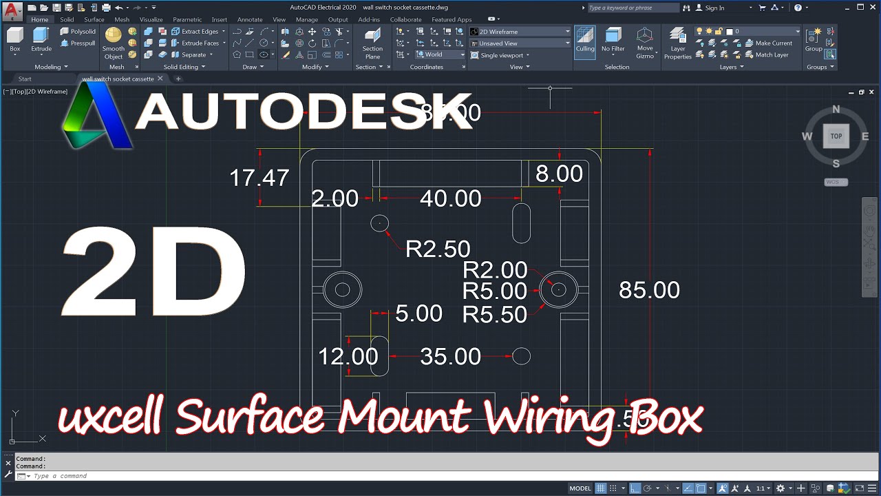 AutoCAD, 3D Modeling, How to Draw uxcell Surface Mount Wiring Box ...