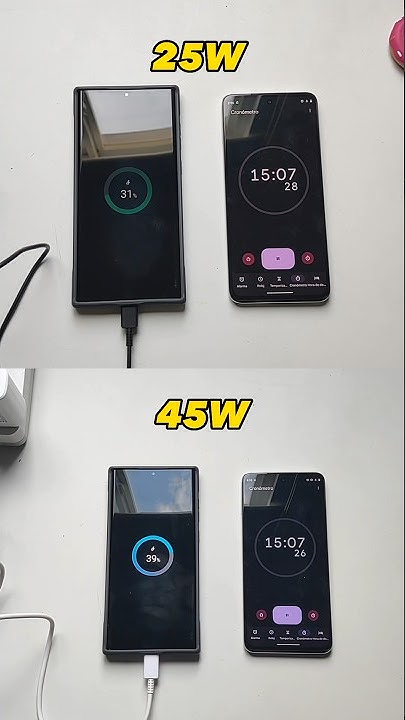 Diferencia de carga 25W vs 45W ⚡️🔋🔌 #samsung #tech #galaxy #shorts - YouTube