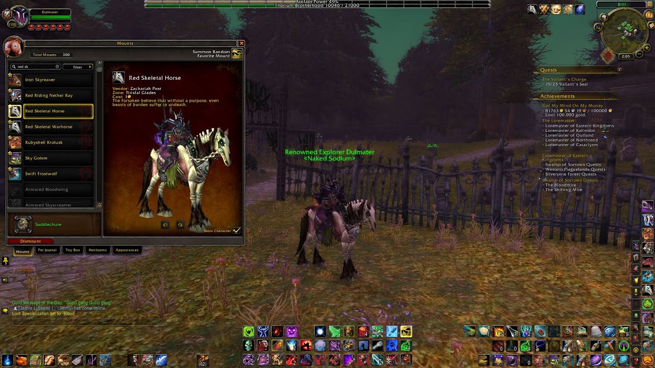 How To Get Red Skeletal Horse Mount - World of Warcraft - YouTube