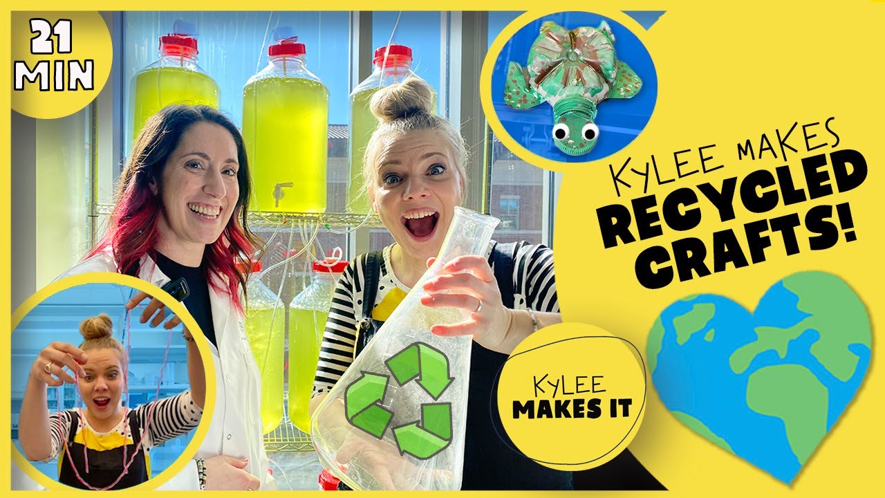 Kylee Makes Recycled Crafts! Celebrate Earth Day | How to Make Plastic ...