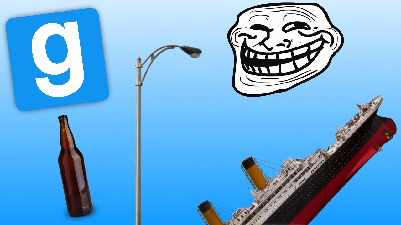 Gmod Prop Hunt Funny Moments: Ninja turtle, Lamp posts, Titanic - YouTube