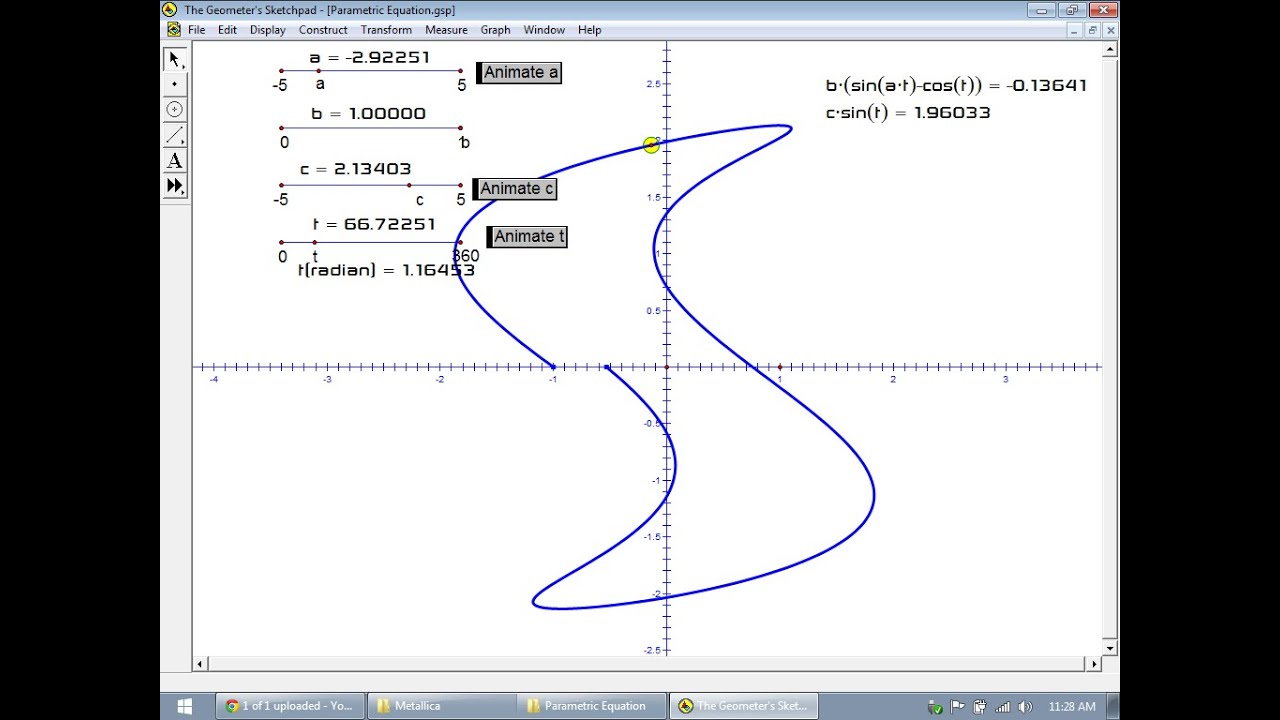 Constructing Parametric Equations with Geometer's Sketchpad - YouTube