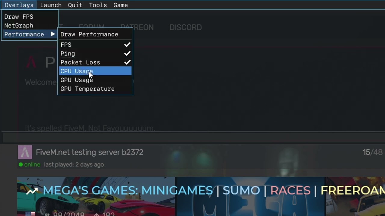 FiveM สอนเปิดค่าการทำงาน (FPS, Ping, GPU) - YouTube