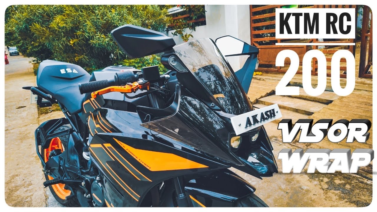 KTM RC 200 VISOR WRAP | Smoke visor | KTM RC 200 BS6 | RC200 BS6 - YouTube