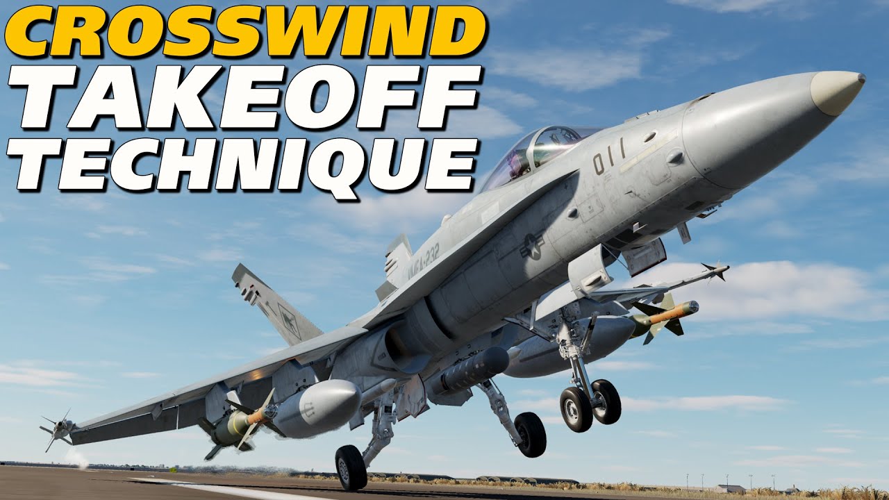 Crosswind Takeoff Tutorial | DCS F/A-18C - F-16C & F-14A/B - YouTube