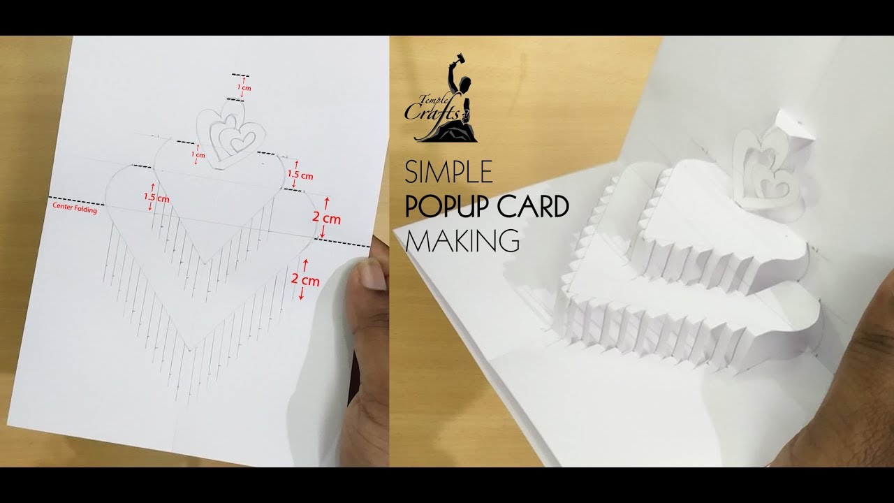 Simple Heart Popup Card Making | Handmade Craft | Mahesjeevan | Temple ...