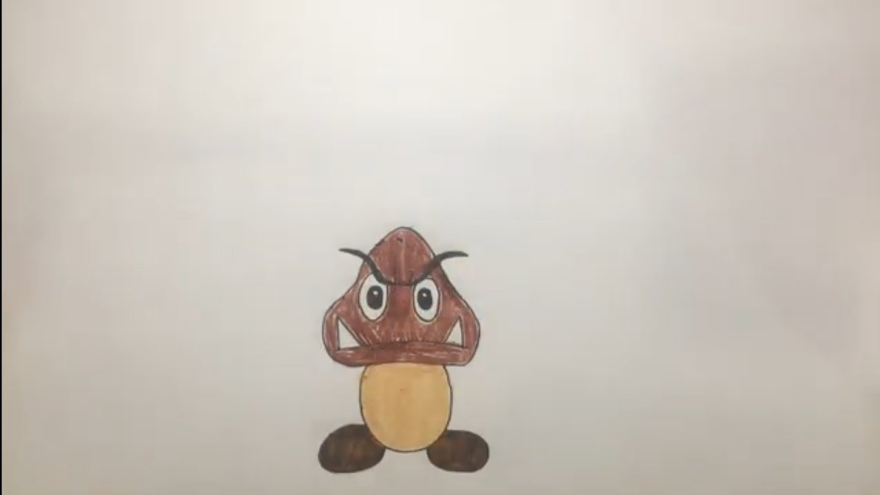 Cách vẽ Goomba/ How to draw Goomba from Super Mario Bros - YouTube