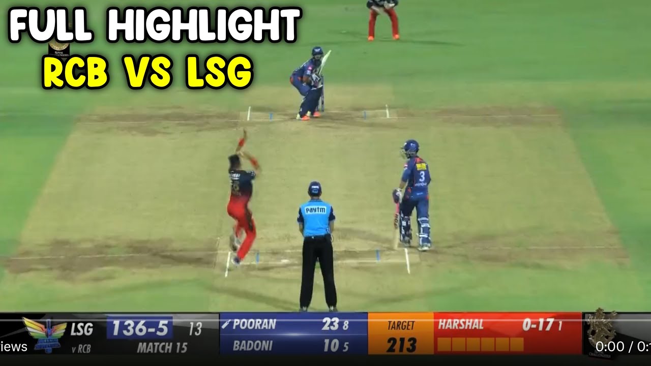 Royal Challengers Bangalore Vs Lucknow Super Giants Full Match ...