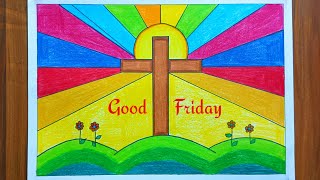 How To Draw Good Friday Drawing | How to draw Christian... | Doovi