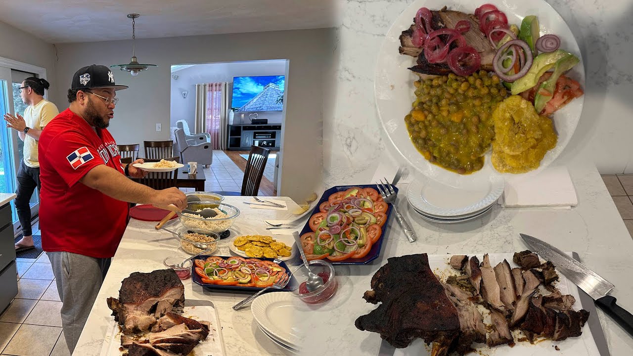 Pernil Arroz con coco y guandules con coco ensaladas de aguacates en ...