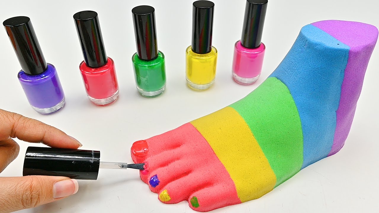 Satisfying Video l Kinetic Sand Nail Polish Foot Cutting ASMR #2 - YouTube