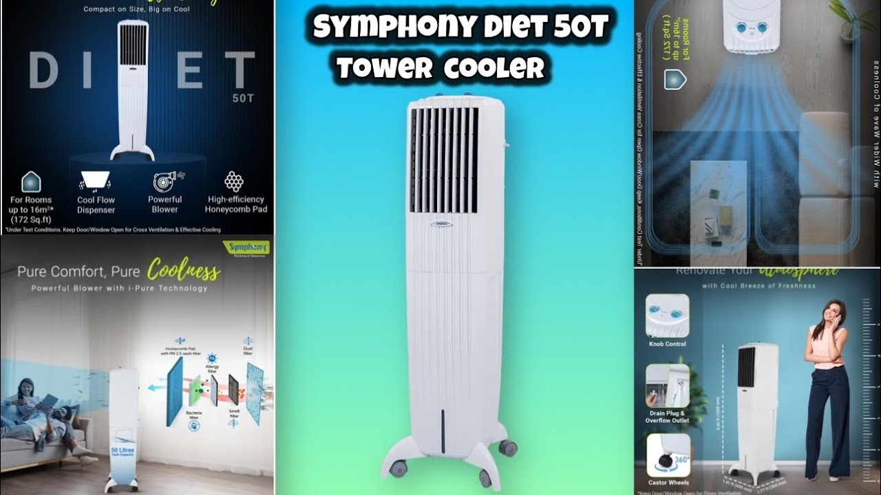 Symphony Diet 50T 50 Litres Tower Air Cooler || Best Tower Cooler 🥶🥶 ...