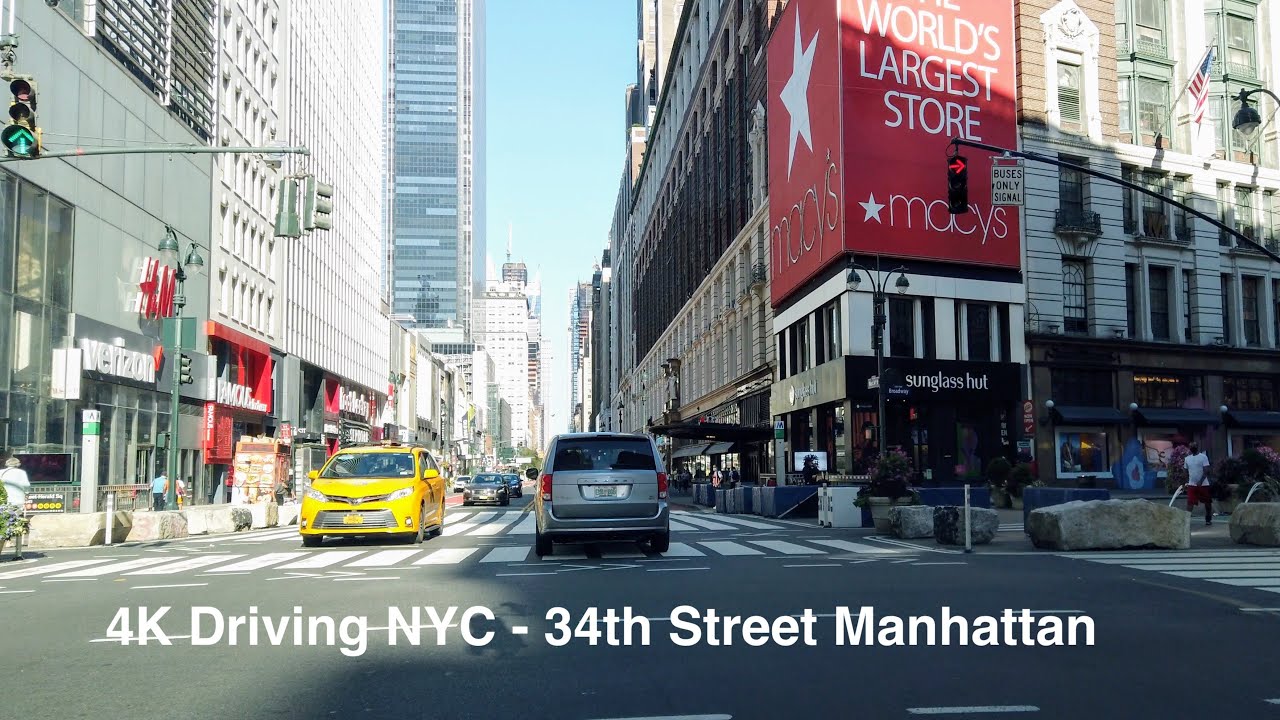 4K Driving NYC - 34th Street Manhattan | Empire State Building | Sept ...