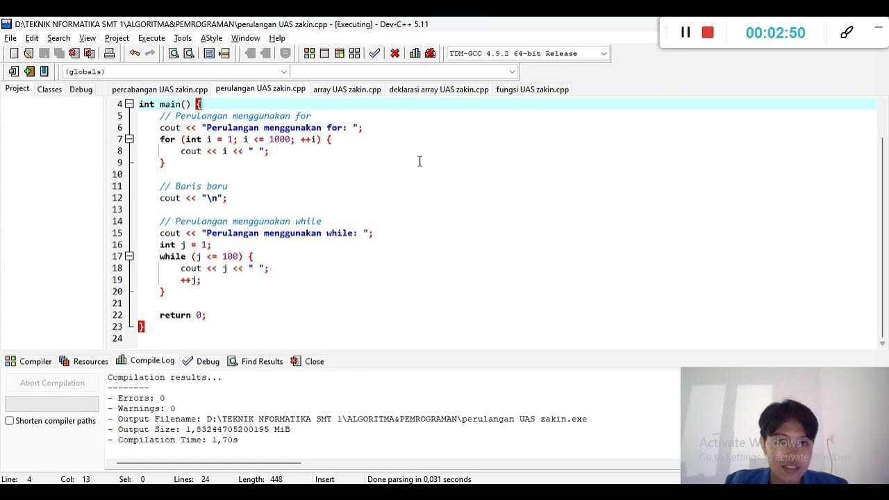 PEMROGRAMAN C++, TUGAS MATA KULIAH ALGORTIMA DAN PEMROGRAMAN - YouTube