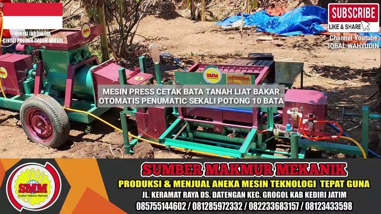 Mesin Press Cetak Bata Tanah Liat Bakar - Bata Pres Scruw Extruder ...
