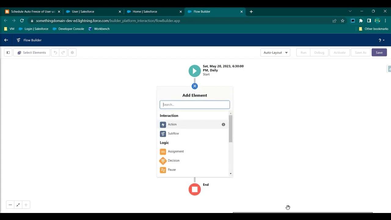 Schedule Auto Freeze of User using Flow #inSalesforce - YouTube