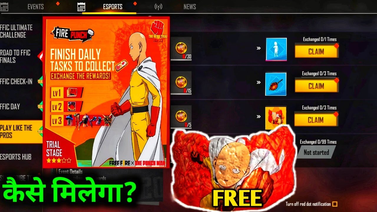 One Punch Man Event Details Free Fire | One Punch Man Event 🤜 - YouTube