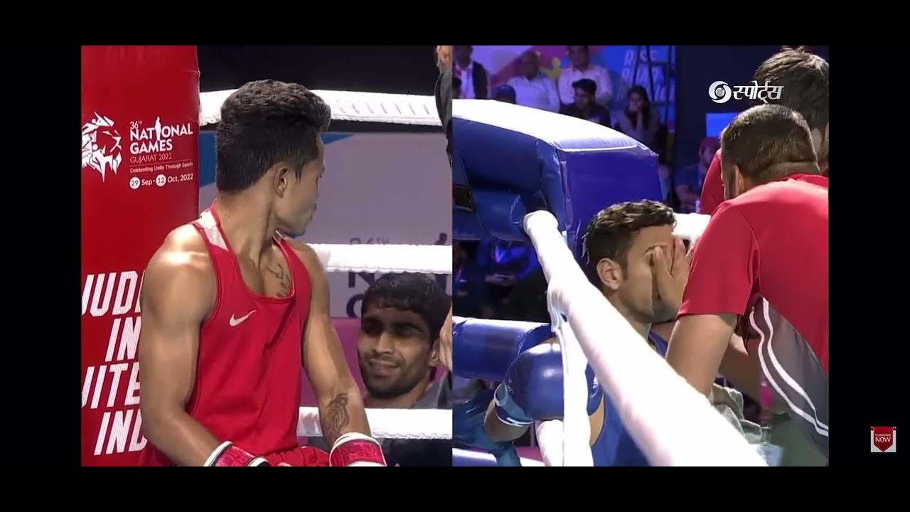 BOXING 36th NATIONAL GAMES 2022 KARAN RUPINI (TRI) VS AVINASH CHANDEL (HP)(Fly weight) SEMI ...