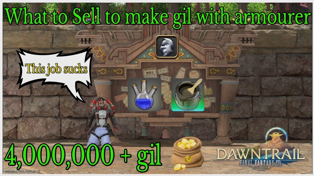What to sell to make gil with armorer in dawntrail - YouTube