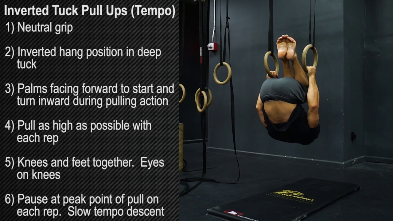 Inverted Tuck Pull Ups (Tempo) - YouTube