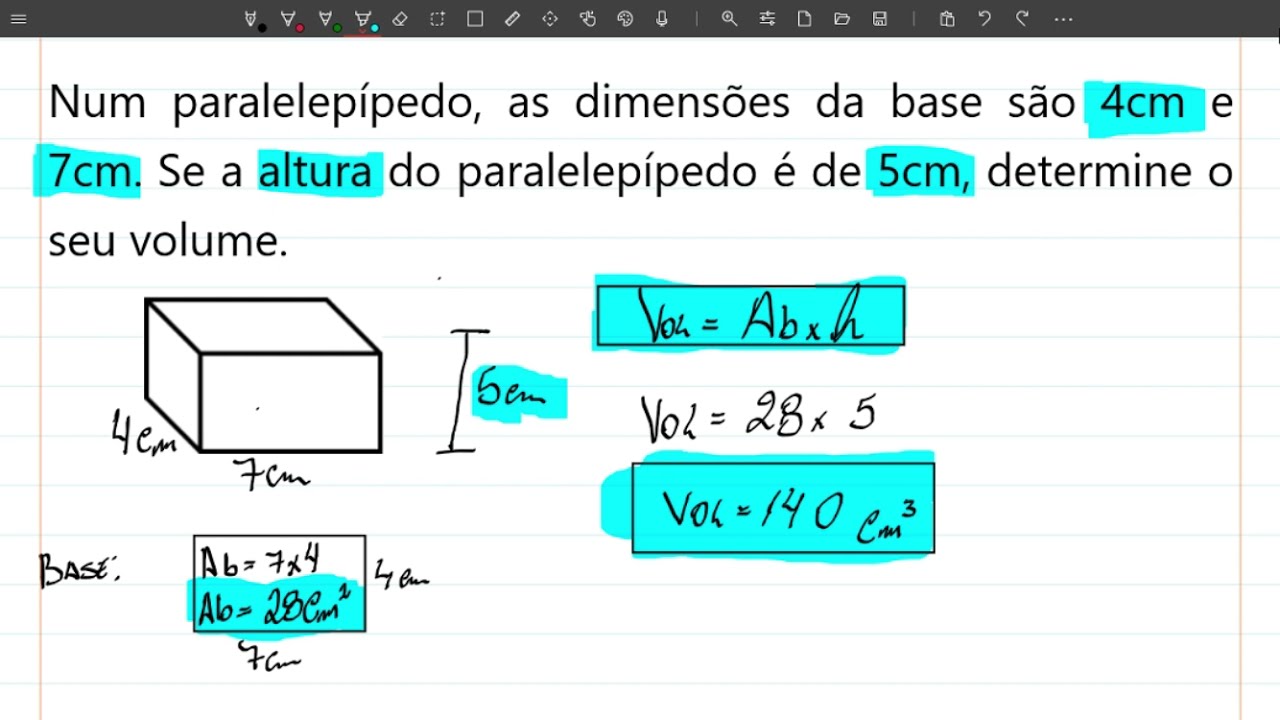 Se Num Paralelepípedo O Comprimento - RETOEDU
