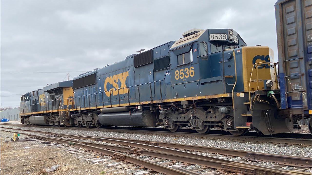 CSX M326 with a very rare SD50-3 locomotive! Also a transformer car! Grandville, MI on 3/17/23 ...