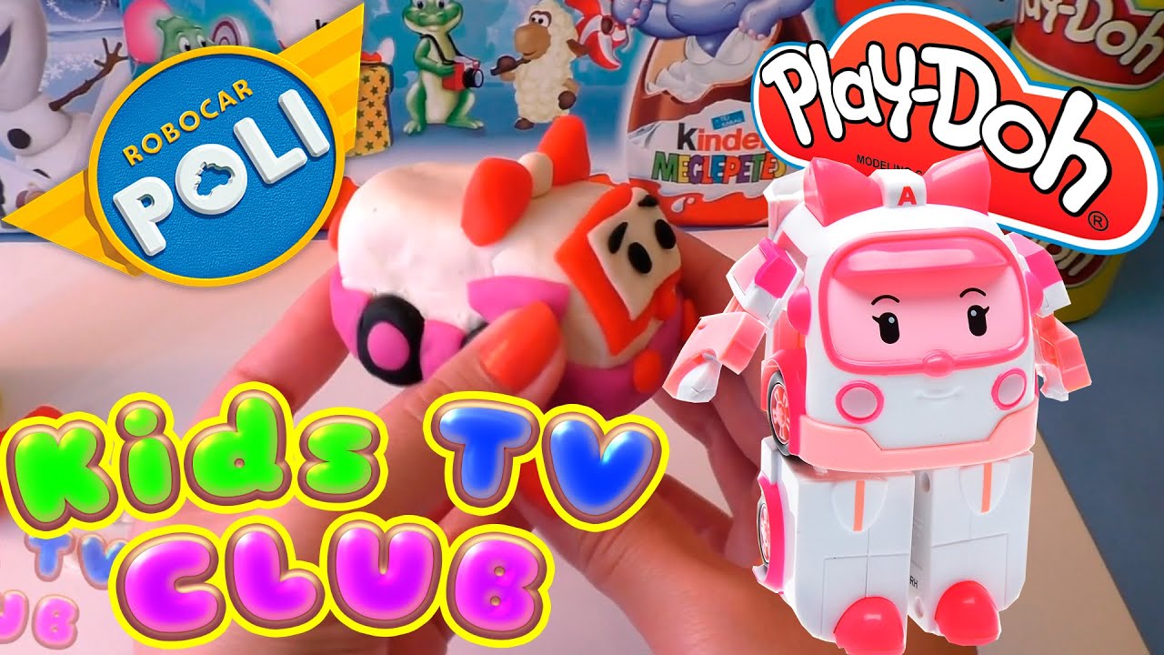 Robocar Poli New Episodes! Play Doh Making Ambulance Amber - YouTube