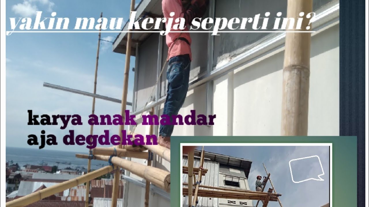 cara kerja anak mandar menggunakan stager bambu,untuk dinding saran ...