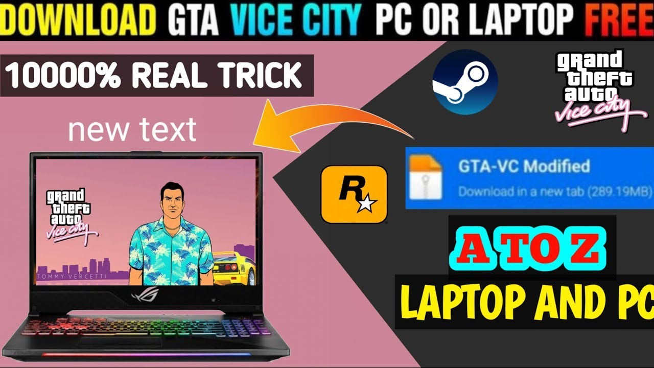 How To Download Gta Vice City In PC/Laptop Free ! Download Gta Vice ...