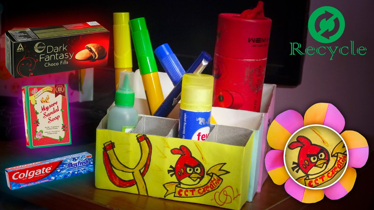 waste biscuit box craft || waste colgate cover craft || #angrybirdcraft ...