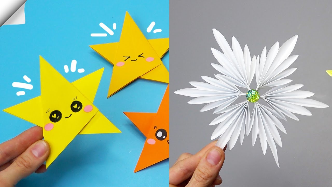 7 diy ideas stars and snowflakes | Christmas paper crafts 2023 - YouTube
