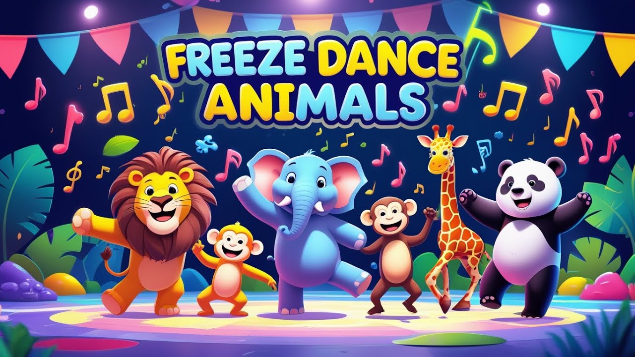 Freeze Dance Animals Song 🦁 | Dance, Move & Freeze! | Fun Animal Dance ...
