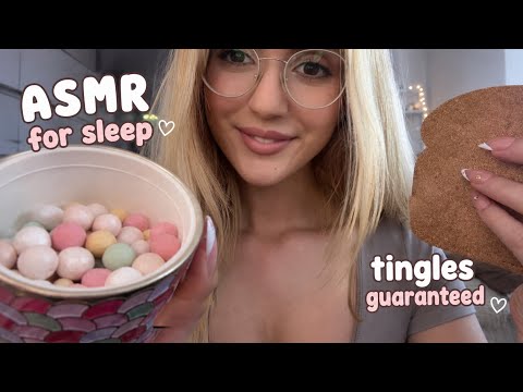 ASMR Giving You Tingles With LONG NAILS! (powder pearls, cork taps, camera taps, rose painting, ...)
