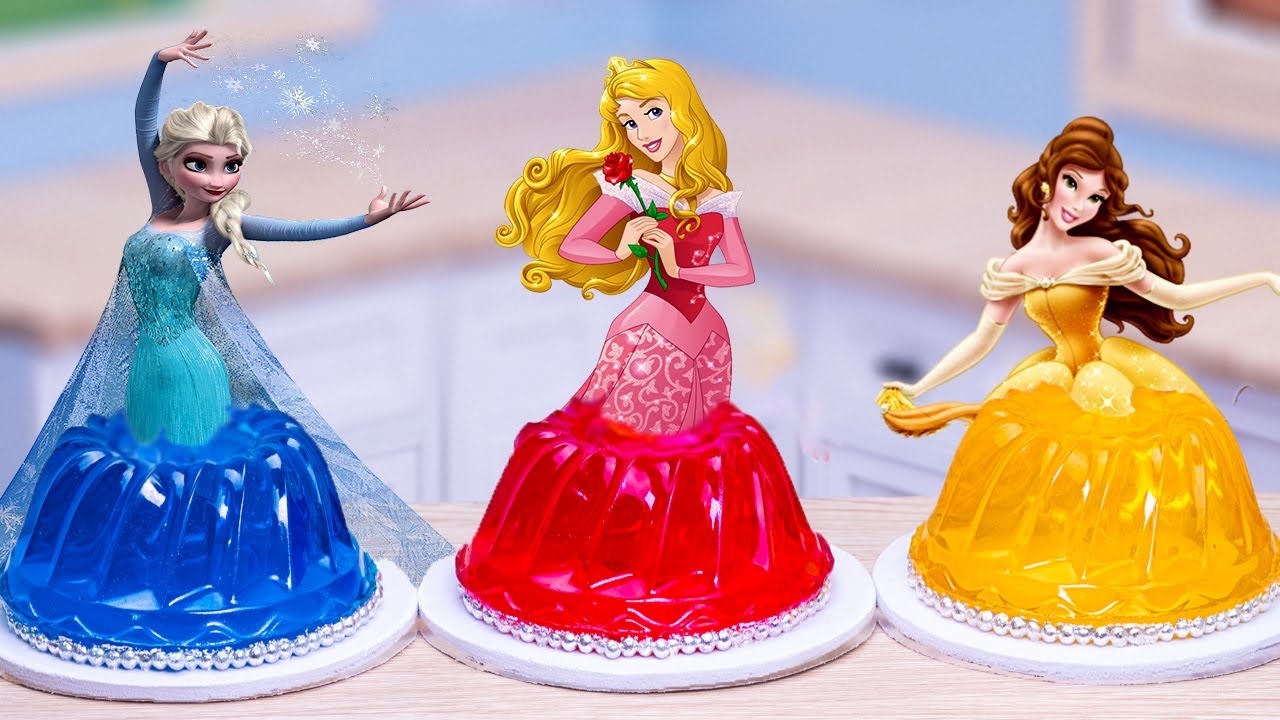 Princess Jelly💚Lovely Miniature Disney Princess Jelly Decorating😍Easy ...