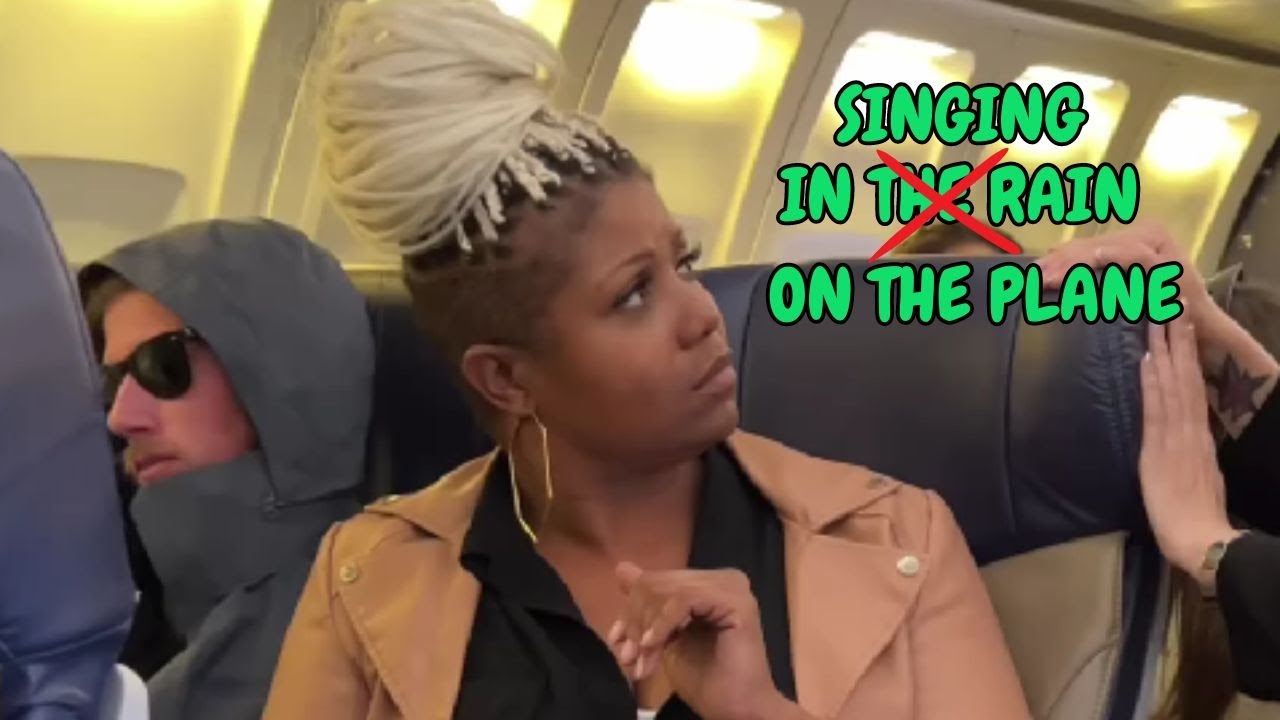 Watch this woman start a "singing drama" on a flight 👀 ️ - YouTube