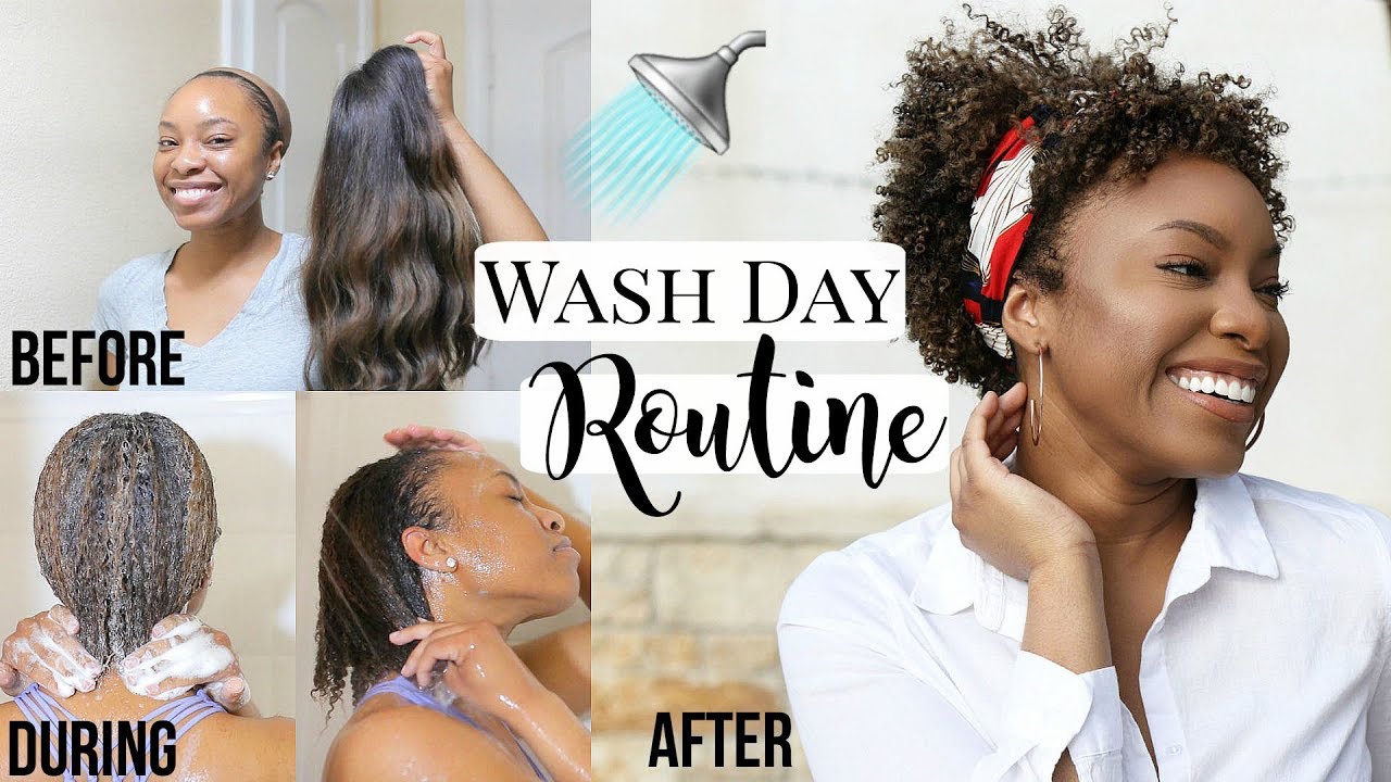 Natural Hair | Wash Day Routine After Protective Styling | Retain ...