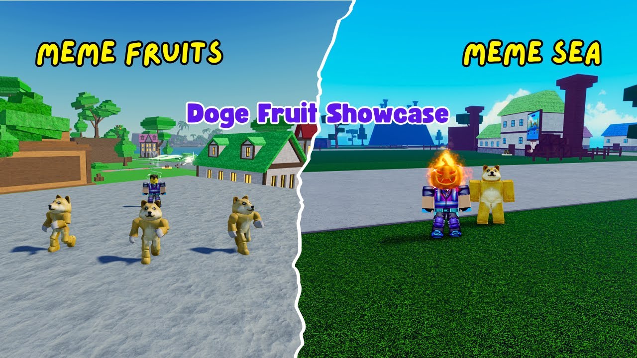 Meme Fruits Doge Fruit And Meme Sea Dog Fruit *SHOWCASE* | ROBLOX ...