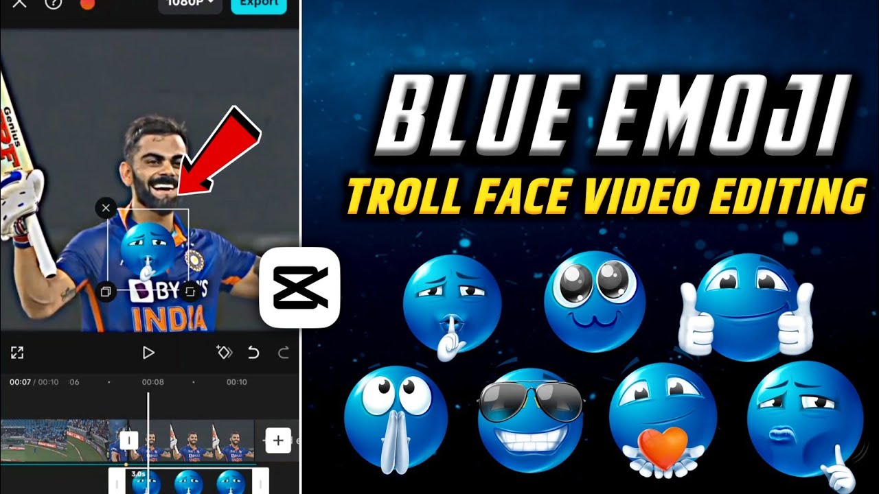 Trending Blue Emoji Troll Face Video Editing In Capcut | Capcut ...