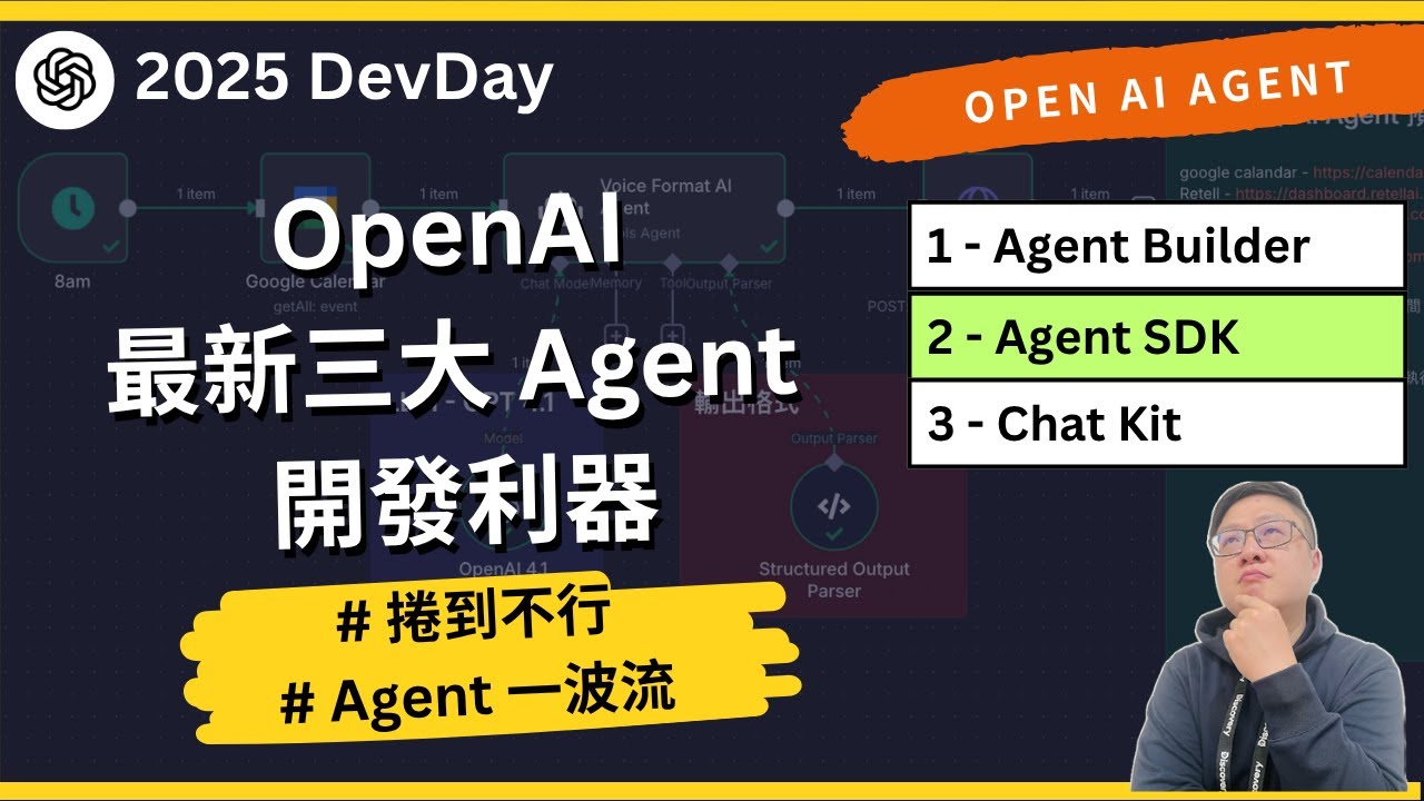 12分鐘搞懂 Open AI 最新 3大 Agent 開發利器 Agent Builder、Agent Kit、Chat Kit｜EP-45 ...