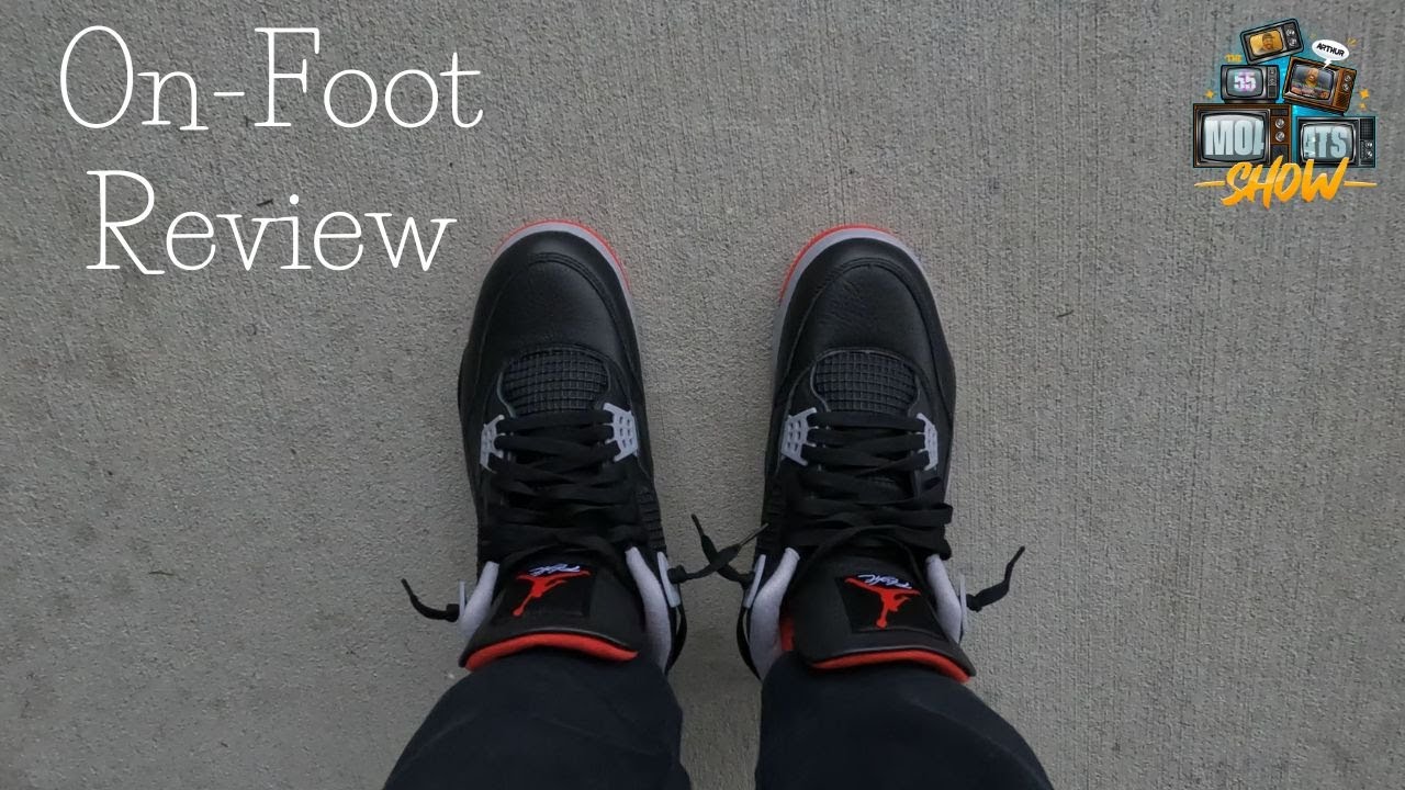 On-Foot Review Of The Air Jordan 4 Retro "Bred Reimagined" Sneakers ...