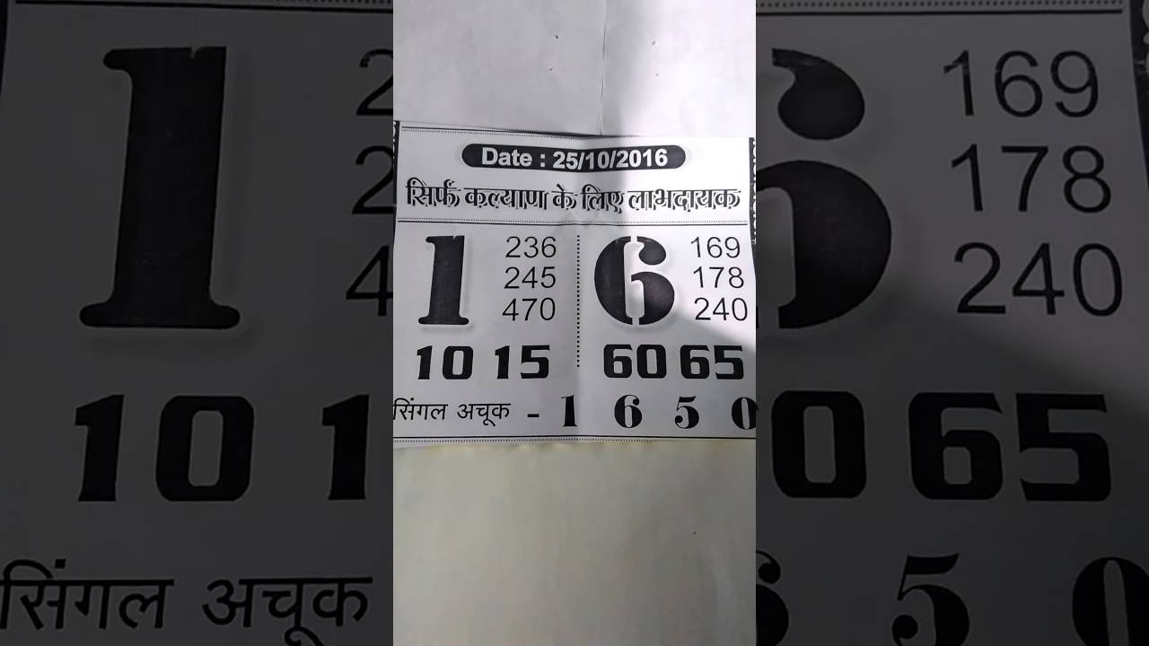 Today's kalyan Matka Fix Open And Close 25/10/15 - YouTube