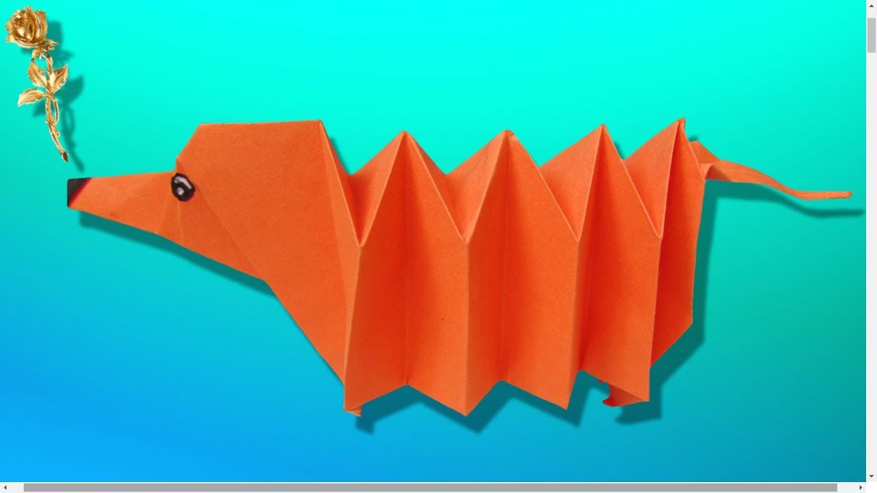 Origami : 🐶 Chien Teckel 🐕 antistress accordéon - YouTube