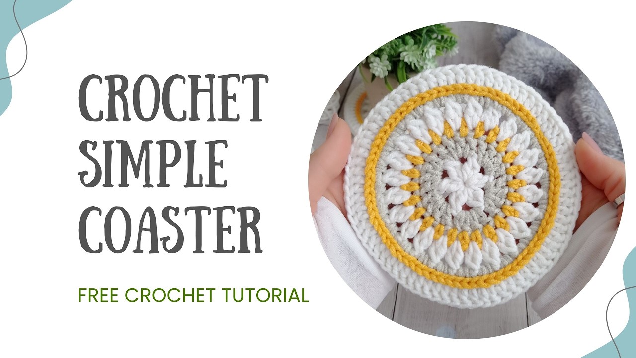 Beginner Crochet Coaster step by step Tutorial - YouTube