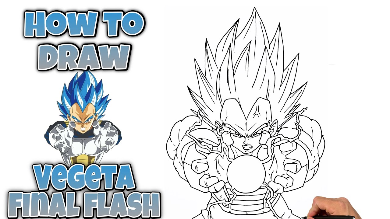 How To Draw Vegeta Super Saiyan God Final Flash | Dragon Ball Super # ...