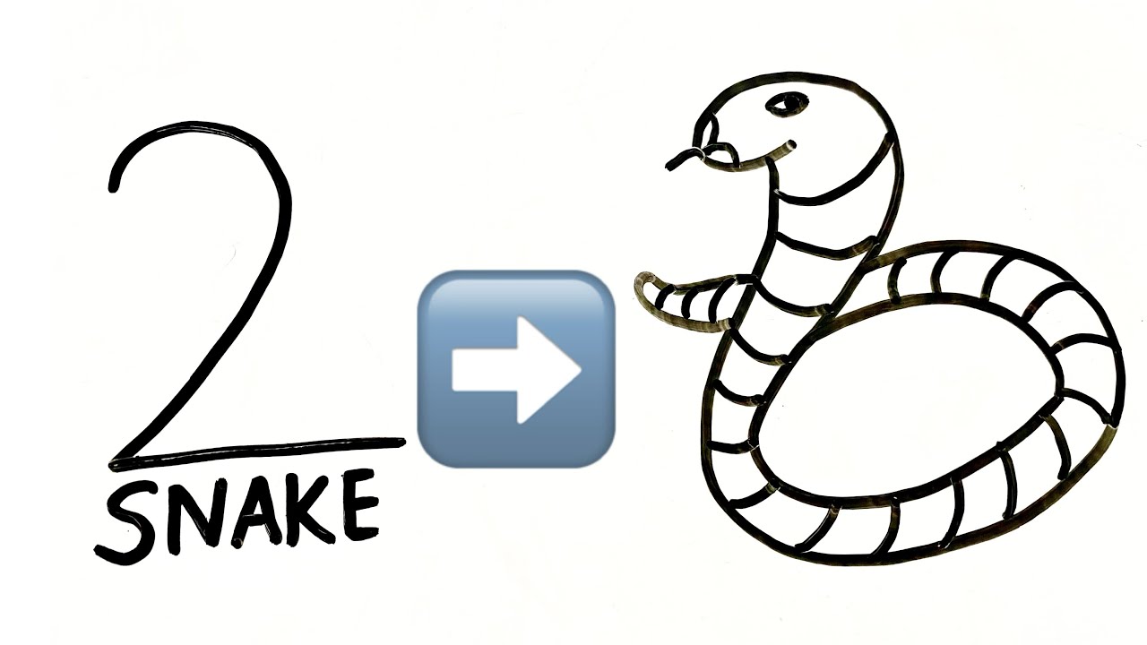 How to draw a Snake with number 2 ||Easy drawing step by step | - YouTube