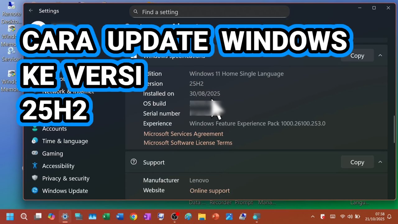 Cara Update Windows 11 Ke Versi 25H2 di Laptop (Komputer) - Update ...
